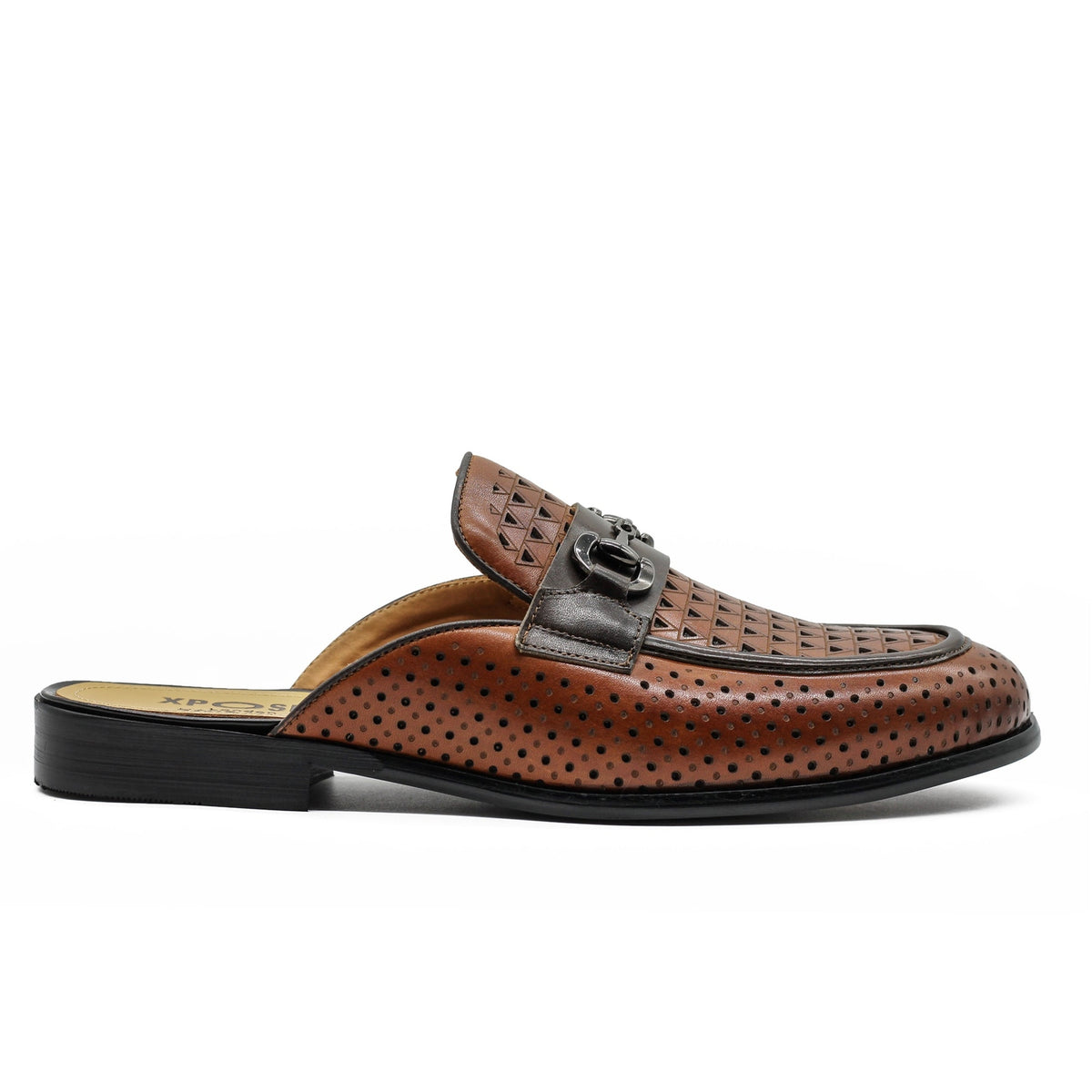 Brown Real Leather Half Shoes with Snaffle Buckle – Sartorial Shoes