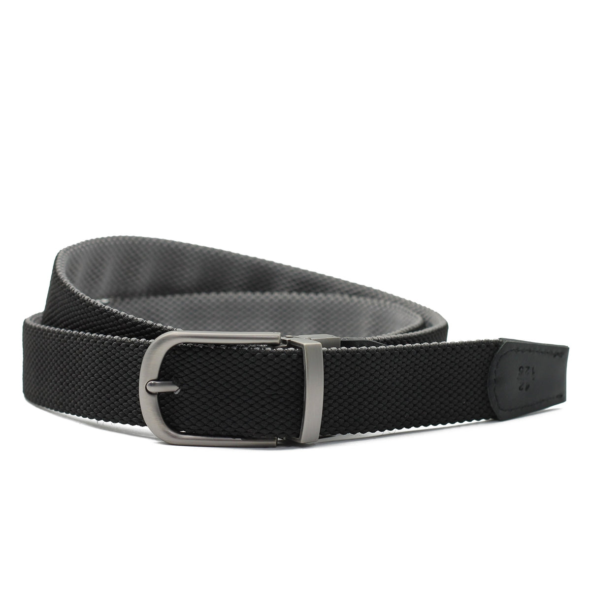 BLACK & GREY REVERSIBLE STRETCH BELT – Sartorial Shoes