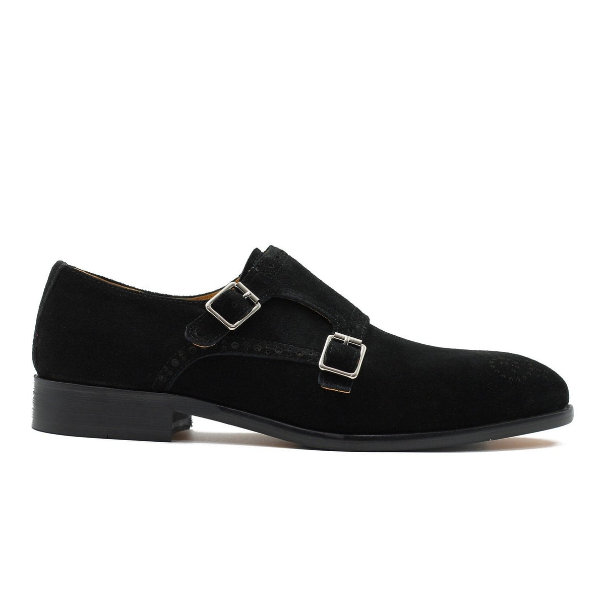 BLACK SUEDE DOUBLE BUCKLE MONKS – Sartorial Shoes